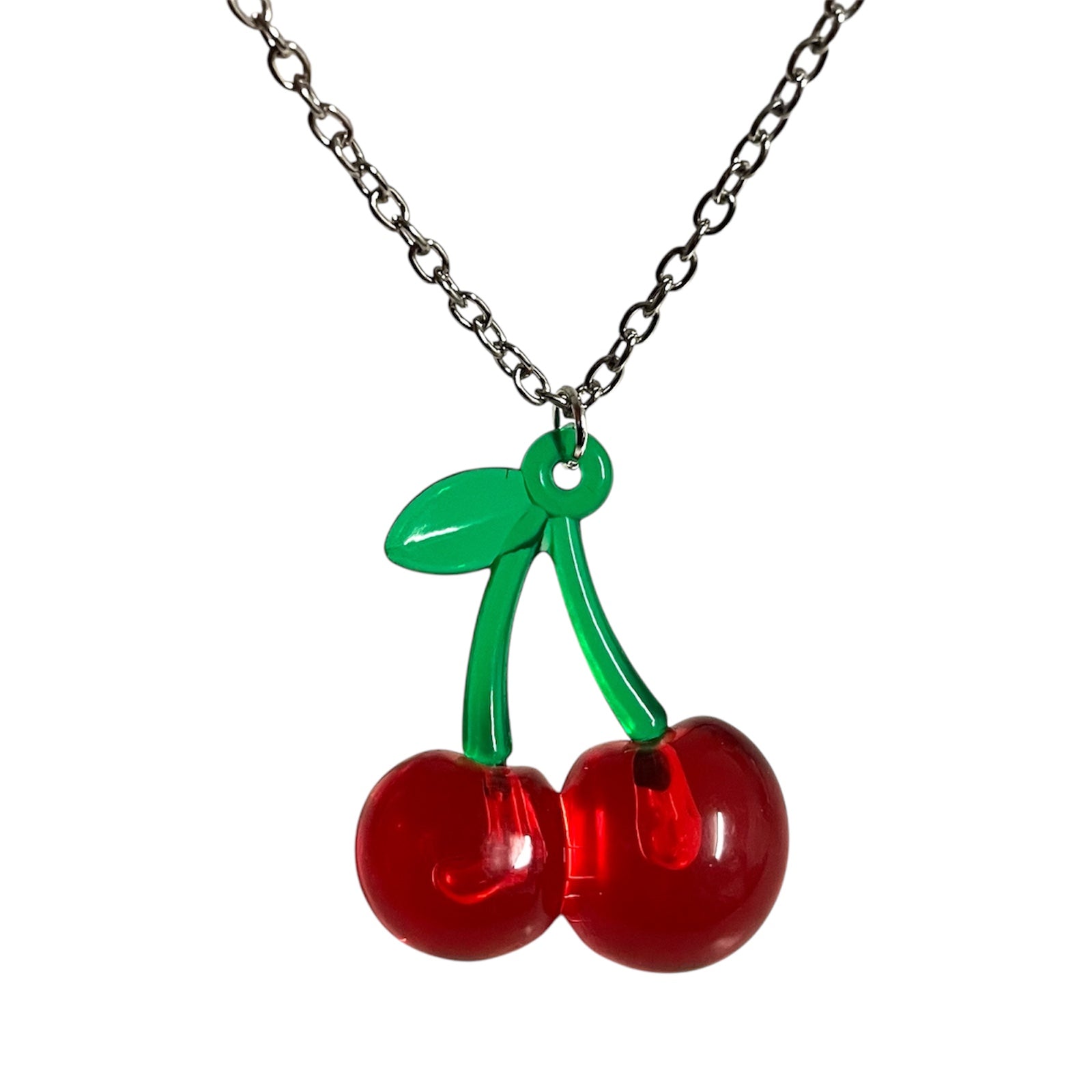 Cherries Pendant Necklace y2k 90s Quirky Kawaii Acrylic Resin Retro ...