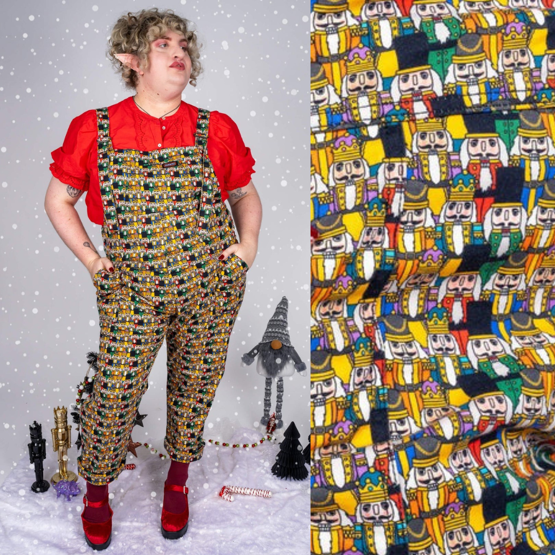 Run and Fly Nutcracker Parade Christmas Wafflemama Print Dungarees ...