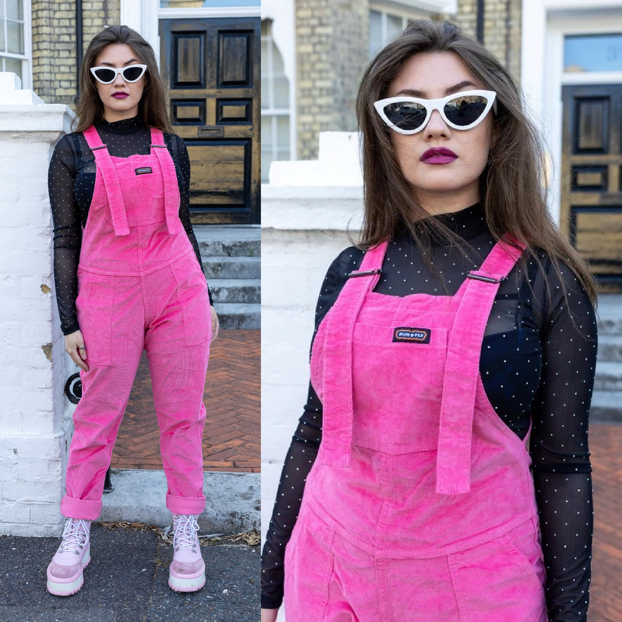 Run and Fly Stretch Corduroy Dungarees Pink Overalls XXXS-XXL – Minimum ...