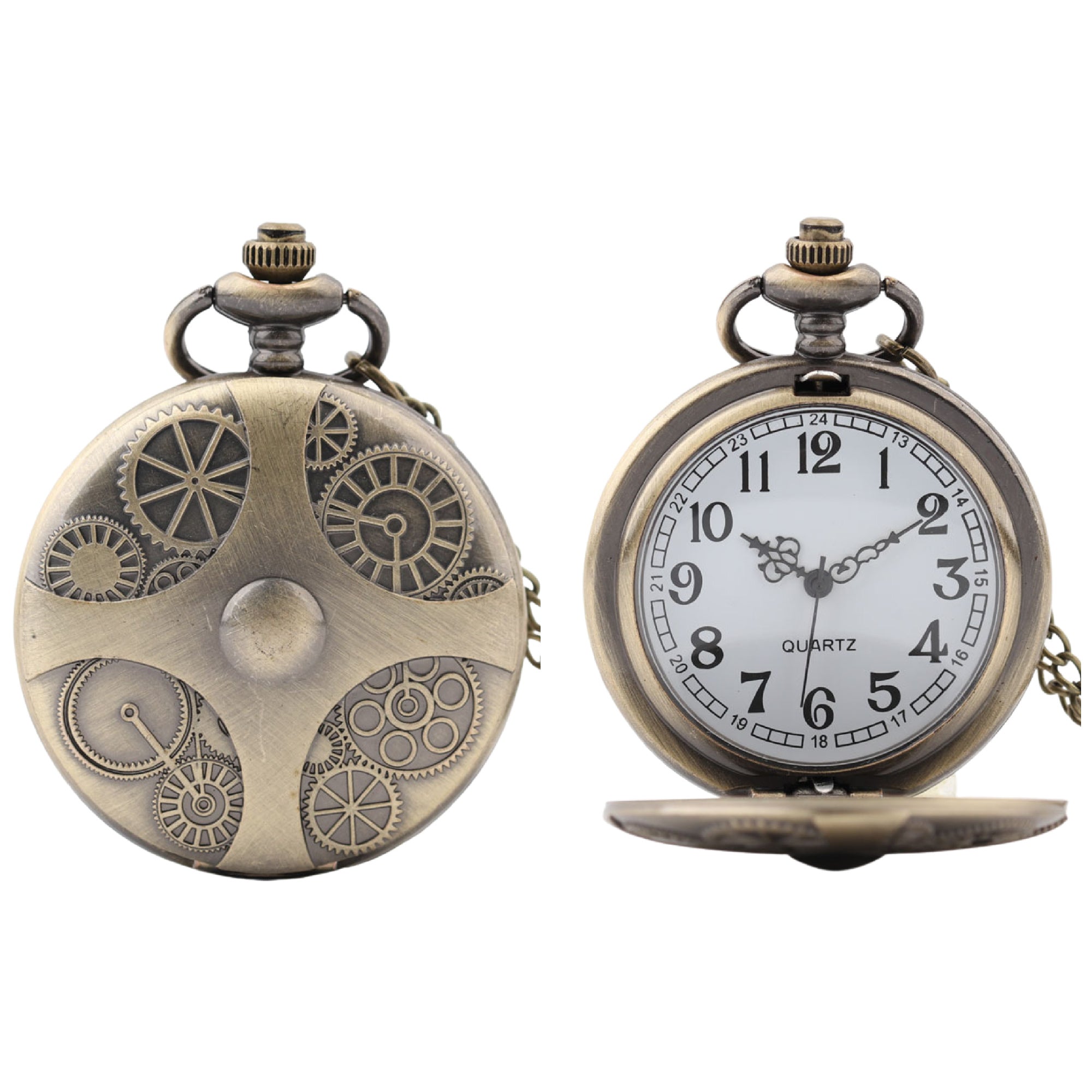 Steampunk Cog Dials Quartz Pocket Fob Watch Steampunk/Victorian/Wedding ...