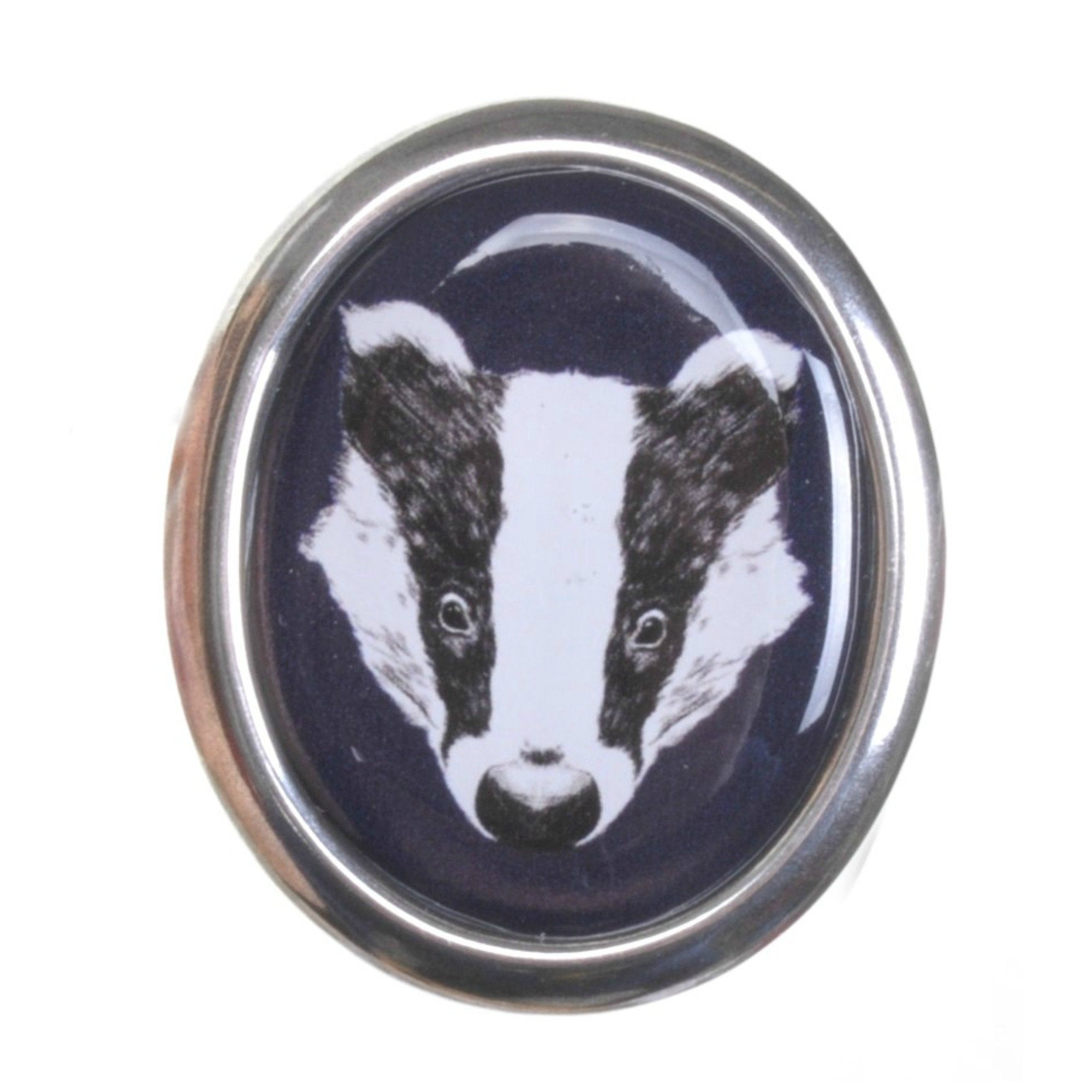 Badger Cameo Brooch Purple Silver Cute Quirky Animal – Minimum Mouse