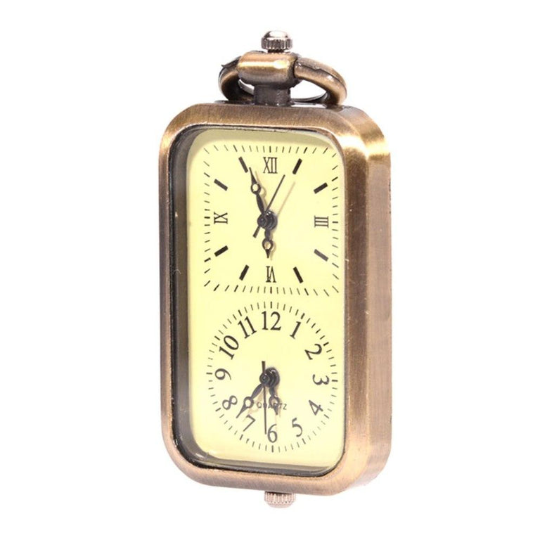 Double Dial Pocket/Fob Watch Dual Time Steampunk/Victorian/Wedding/Goth ...