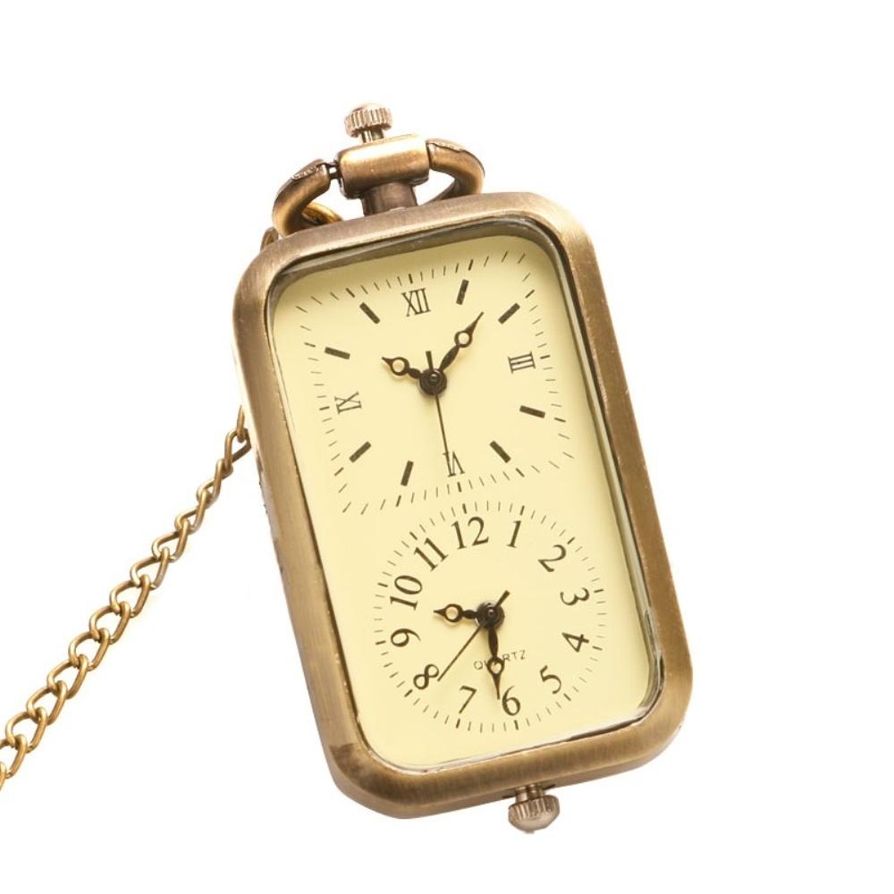 Double Dial Pocket/Fob Watch Dual Time Steampunk/Victorian/Wedding/Goth ...