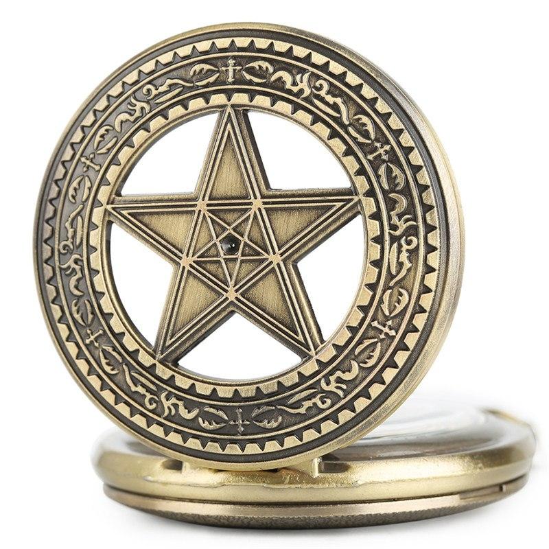 Inlaid Pentagram Pocket/Fob Watch Steampunk/Victorian/Wedding/Goth Vtg ...