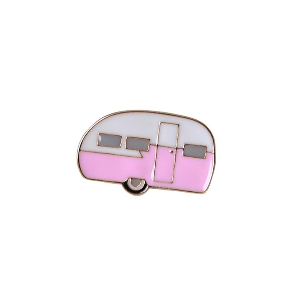Vintage Caravan Enamel Lapel Pin Badge/Brooch Classic Cute Pink ...